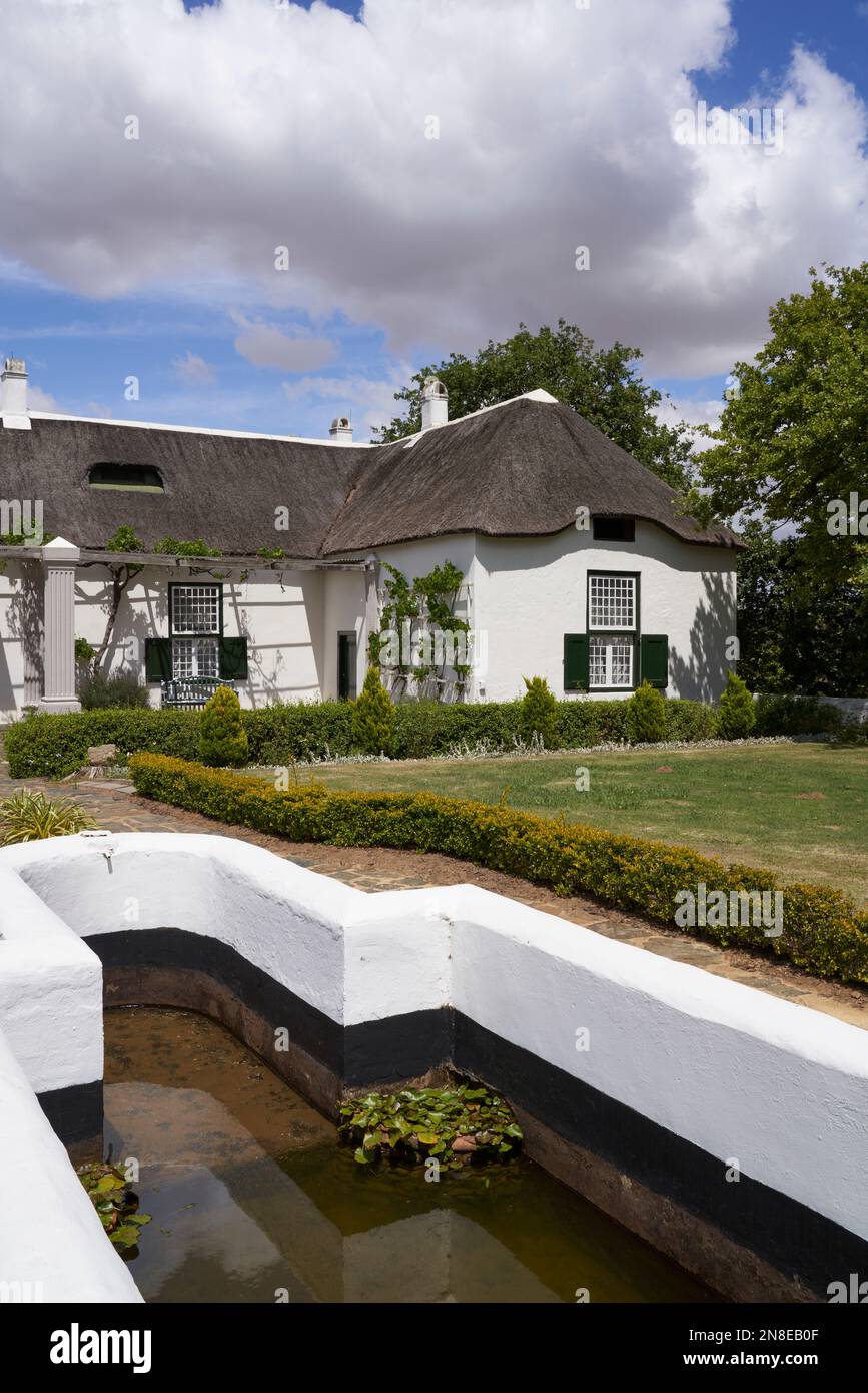 Historic buildings in the Cape Dutch style of architecture that form ...