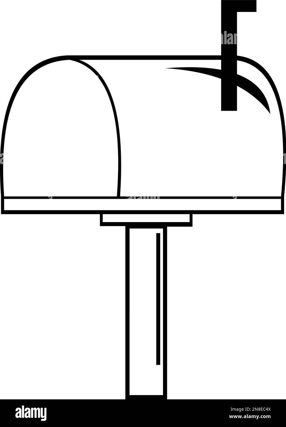 vector mailbox illustration, drawn in black and white Stock Vector ...