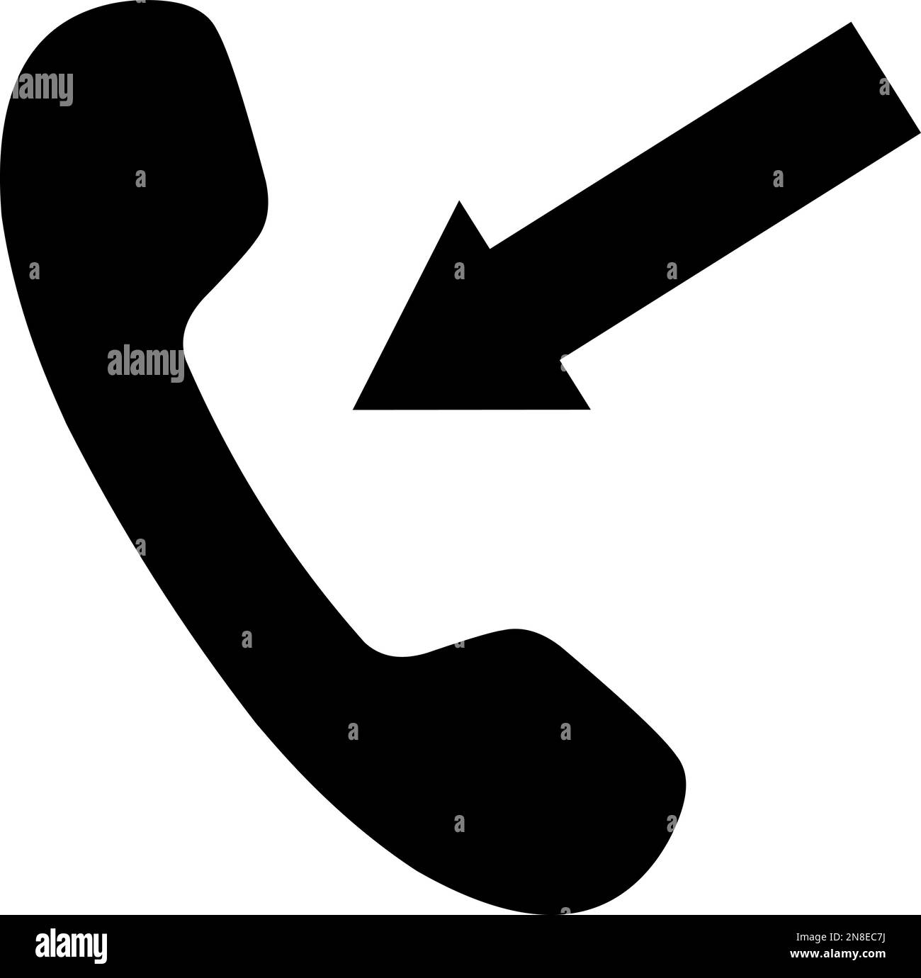 vector illustration of incoming call icon black color silhouette Stock ...