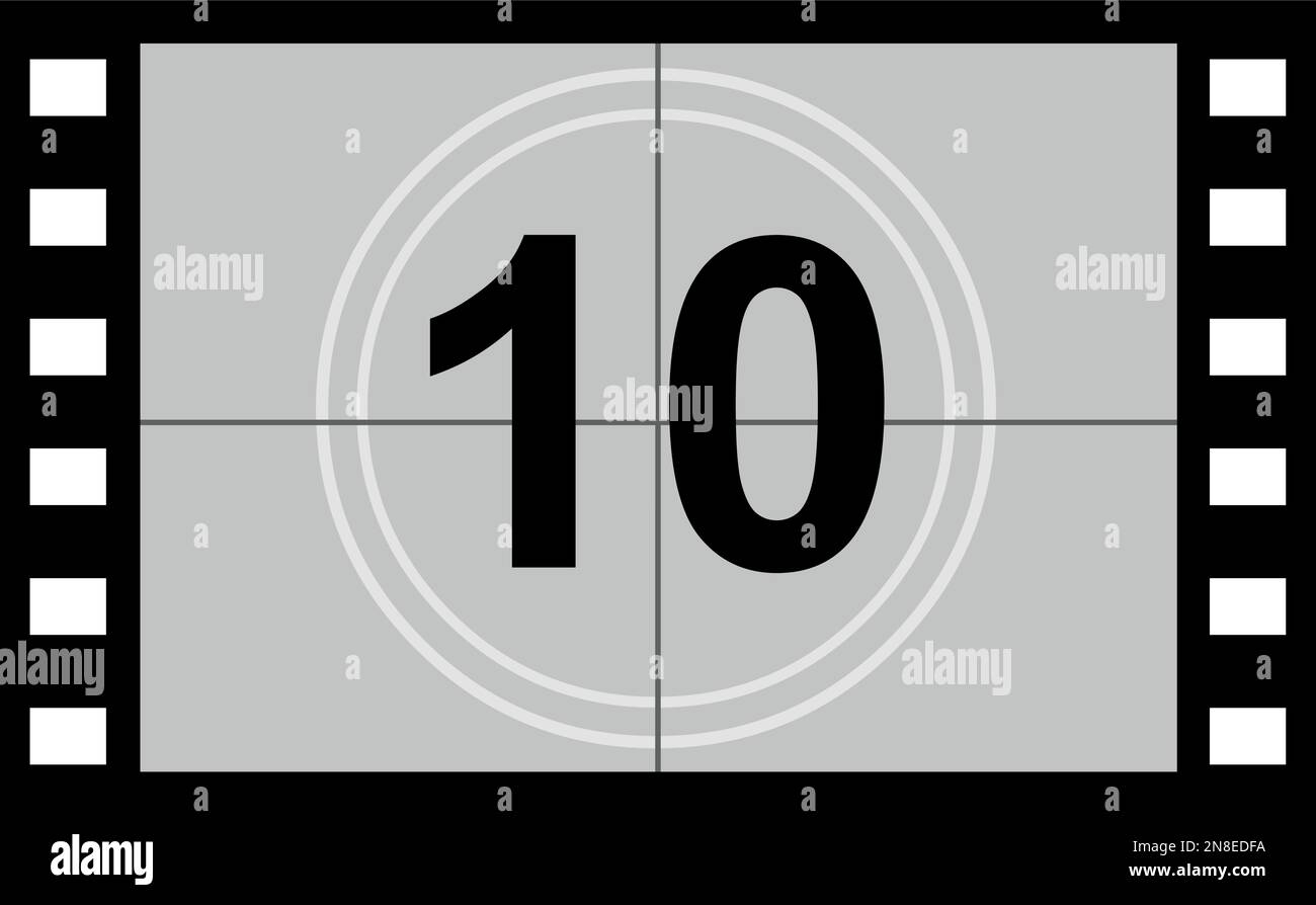 vector illustration of film strip icon with the number ten Stock Vector ...