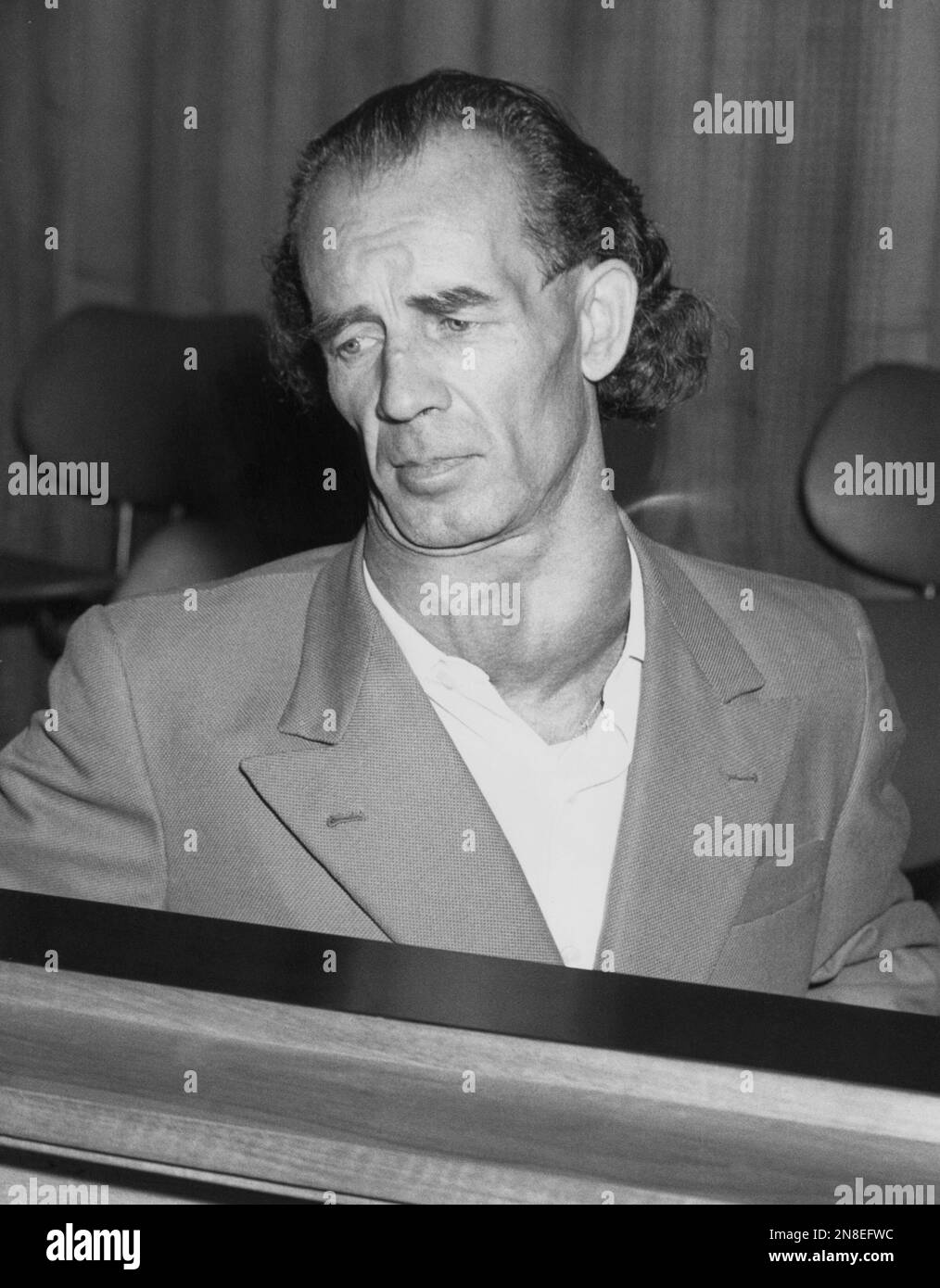 Polish-born German miracle healer Bruno Groening is seen in the dock at ...