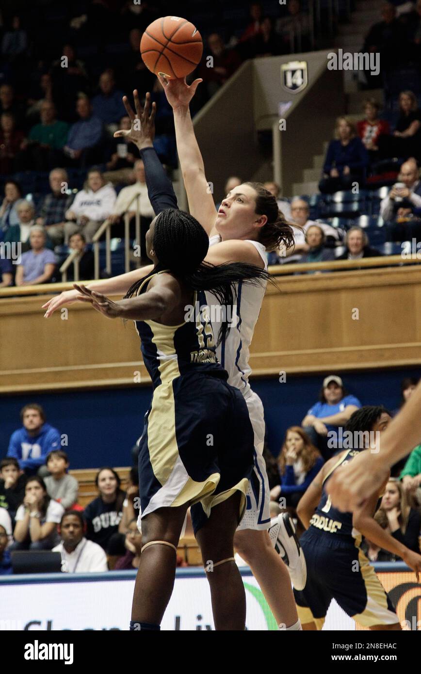 Duke's Haley Peters shoots over Georgia Tech's Tyaunna Marshall during ...