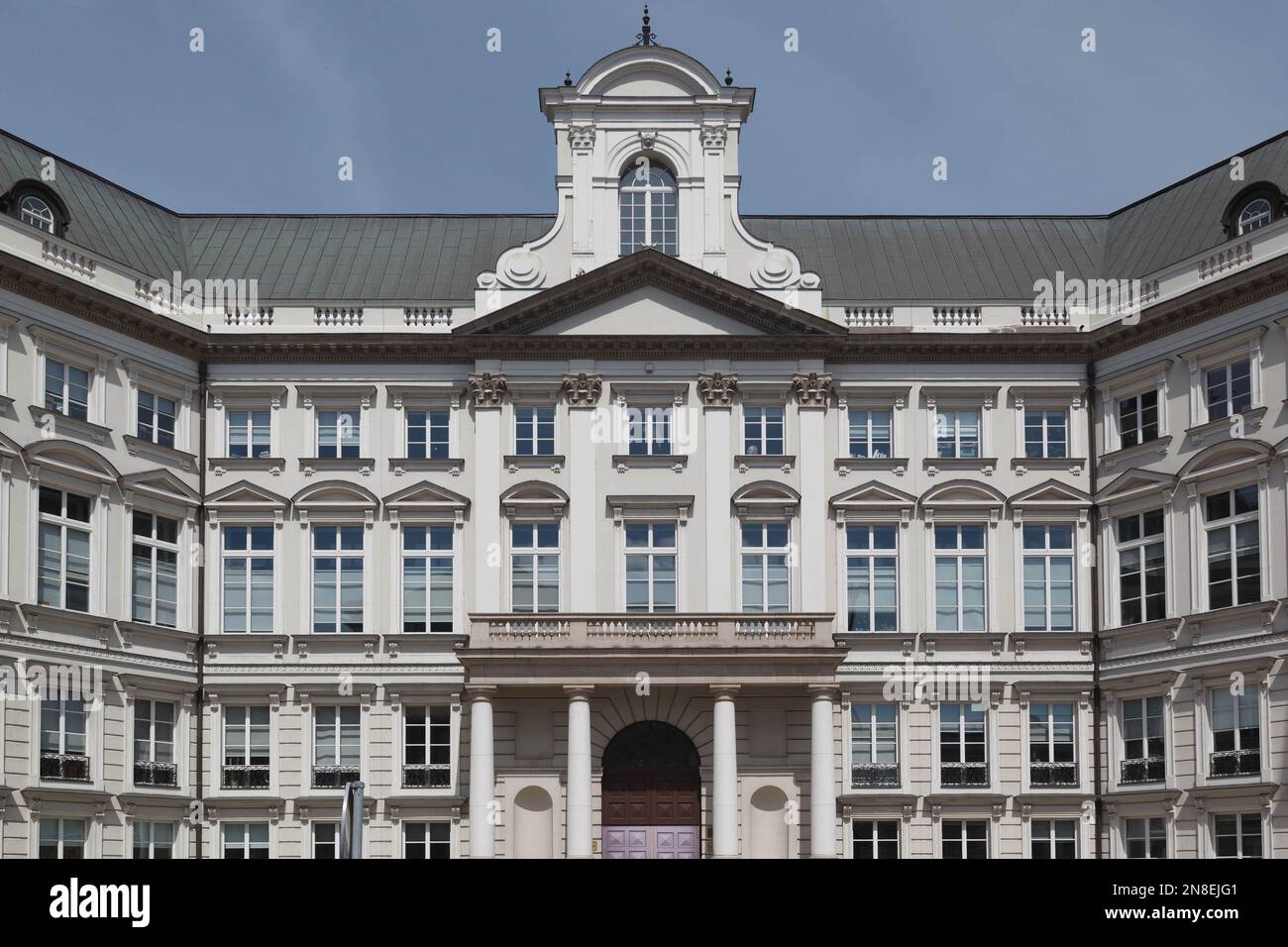 A closeup view of the beautiful Jablonowski Palace in Warsaw Stock ...
