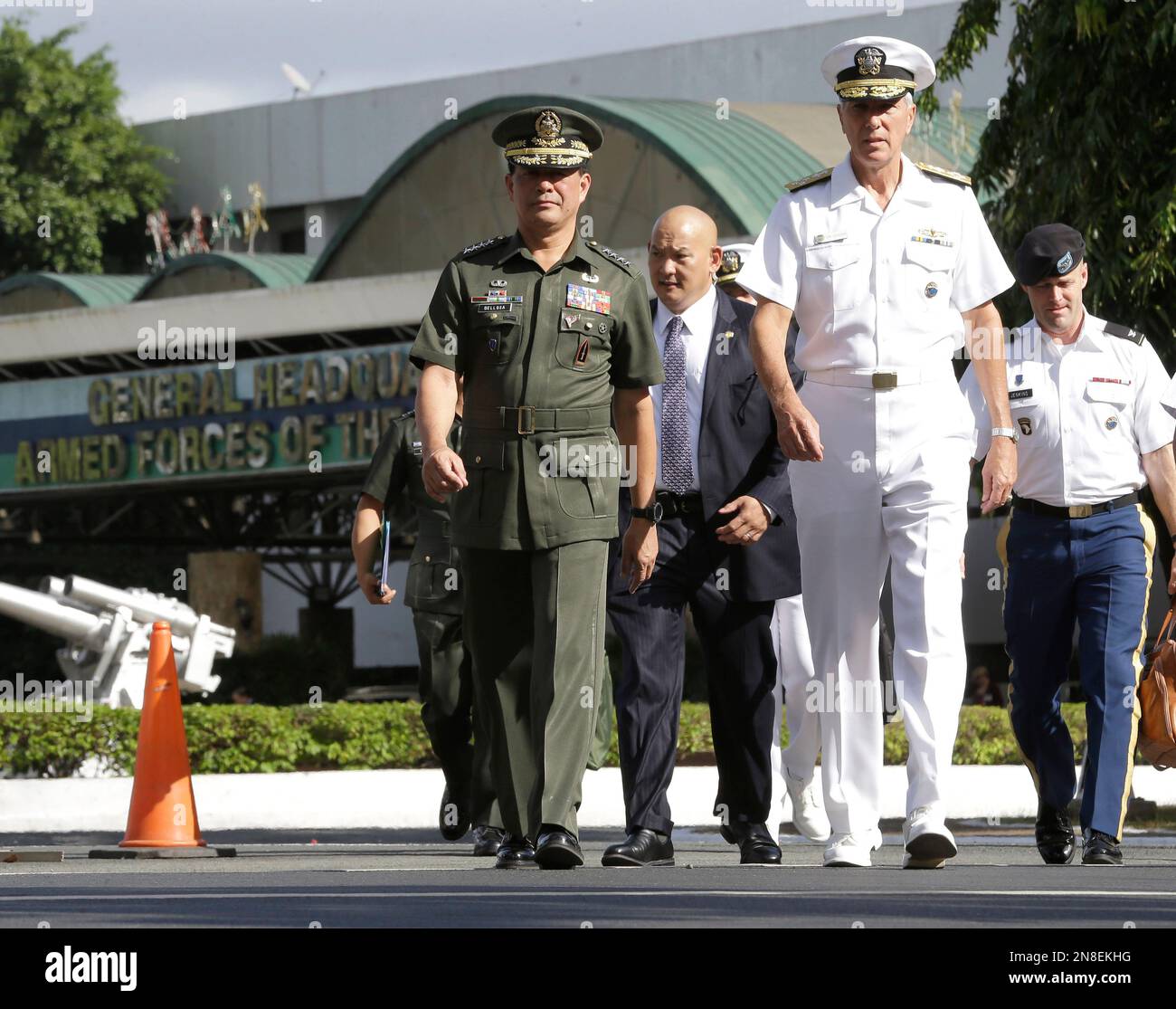 U.S. Admiral Samuel Locklear III, second from right, Commander of the U ...