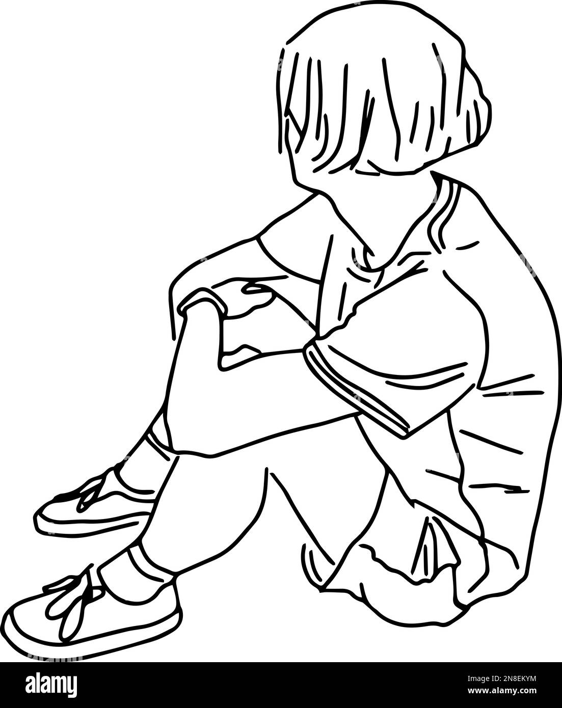 sketch man sit on floor Stock Vector Image & Art - Alamy