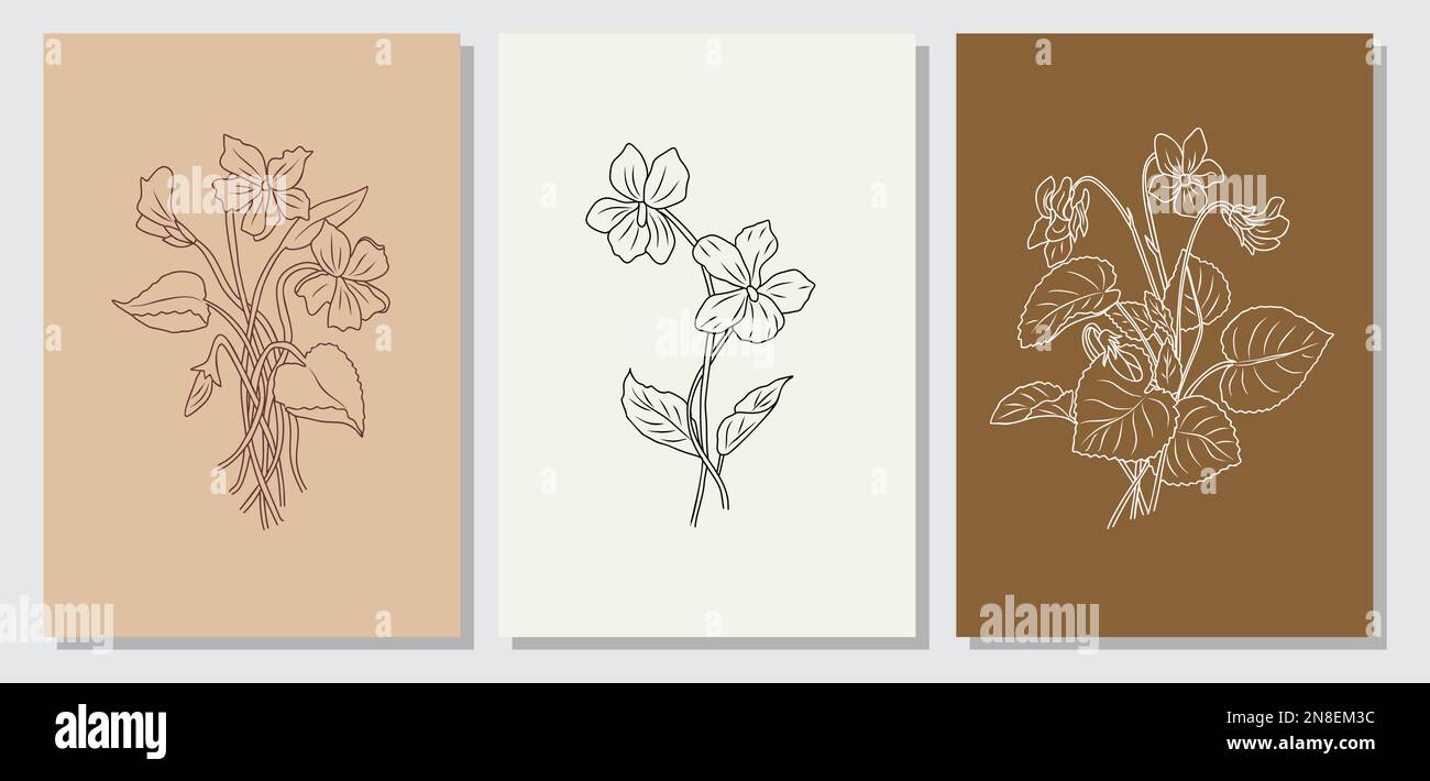 Vintage flower drawings hi-res stock photography and images - Alamy