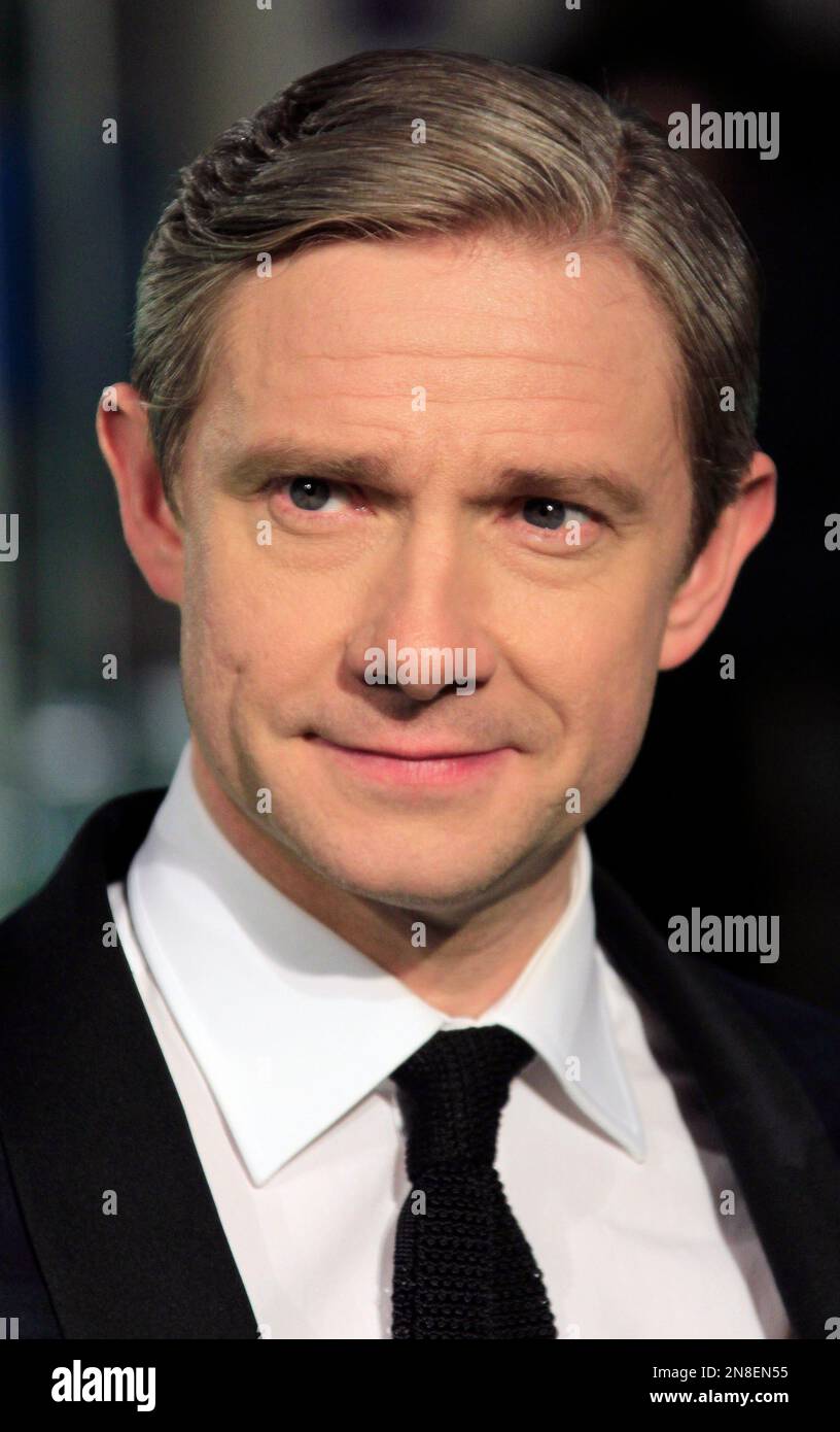 Martin Freeman arrives on the red carpet at a Leicester Square cinema ...