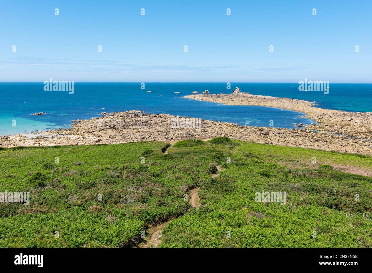 Panoramic viewpoint of Big Island (Ile-Grande) (Pleumeur-Bodou, Cotes d ...