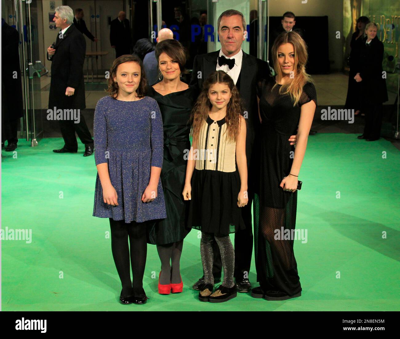 James Nesbitt arrives with his family on the red carpet at a Leicester ...
