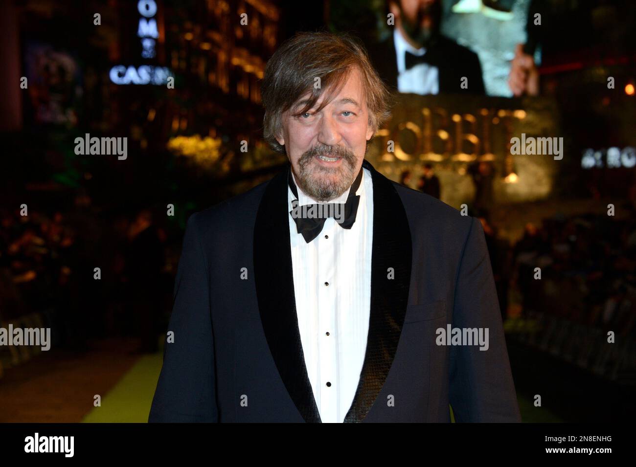 Stephen Fry seen at the UK premiere of The Hobbit: An Unexpected ...