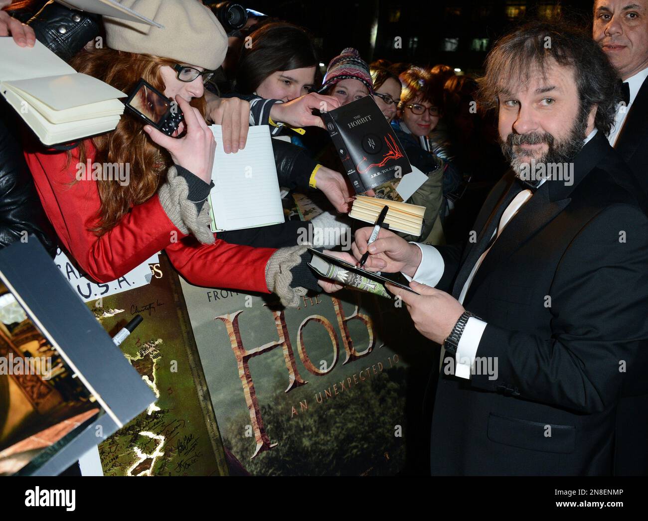 Sir Peter Jackson seen at the UK premiere of The Hobbit: An Unexpected ...