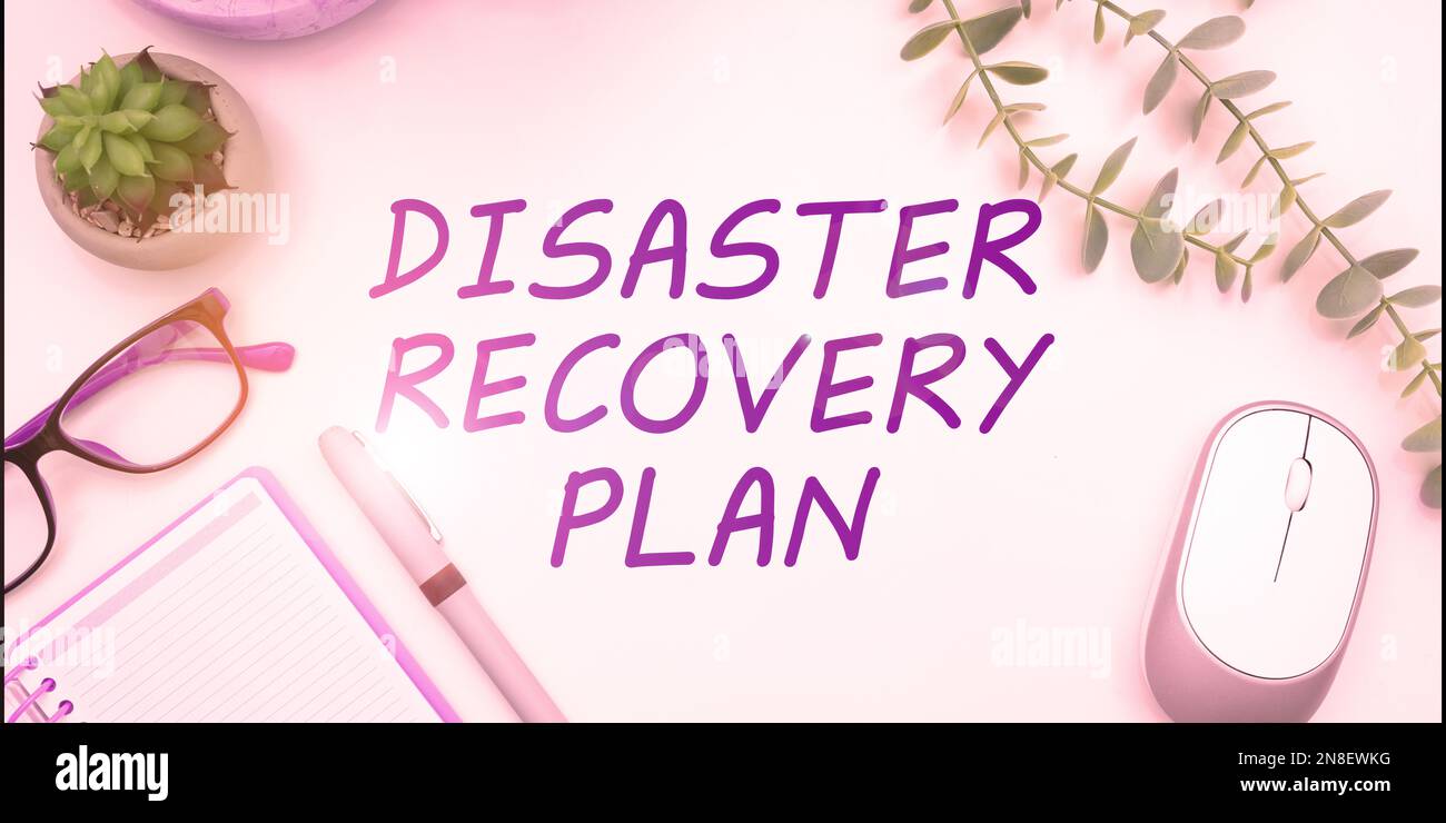 Hand writing sign Disaster Recovery Plan. Business idea having backup ...