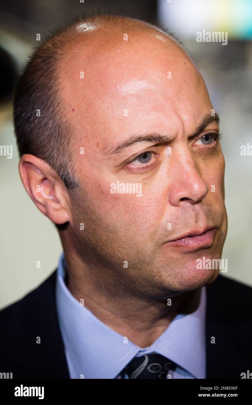 Producer David Saltzman speaks to the media as Madison Square Garden is ...