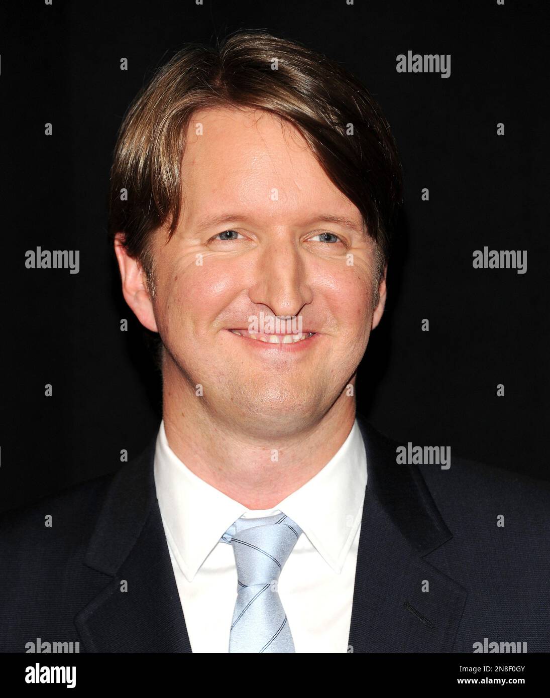 Director Tom Hooper attends the premiere for "Les Miserables" at the ...