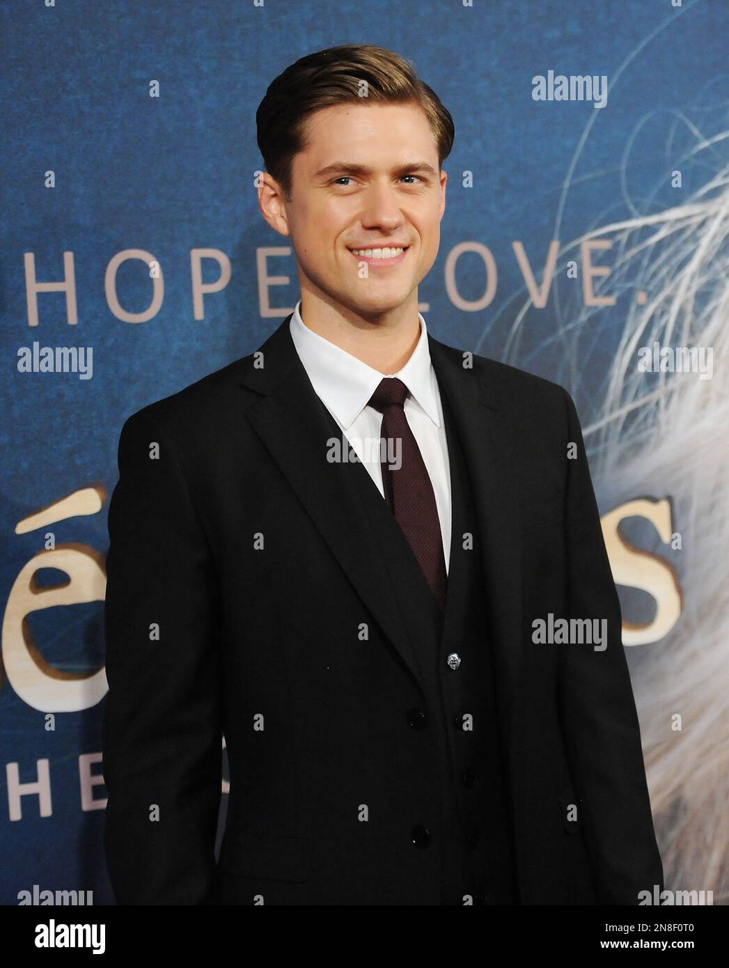 Actor Aaron Tveit attends the premiere for "Les Miserables" at the ...