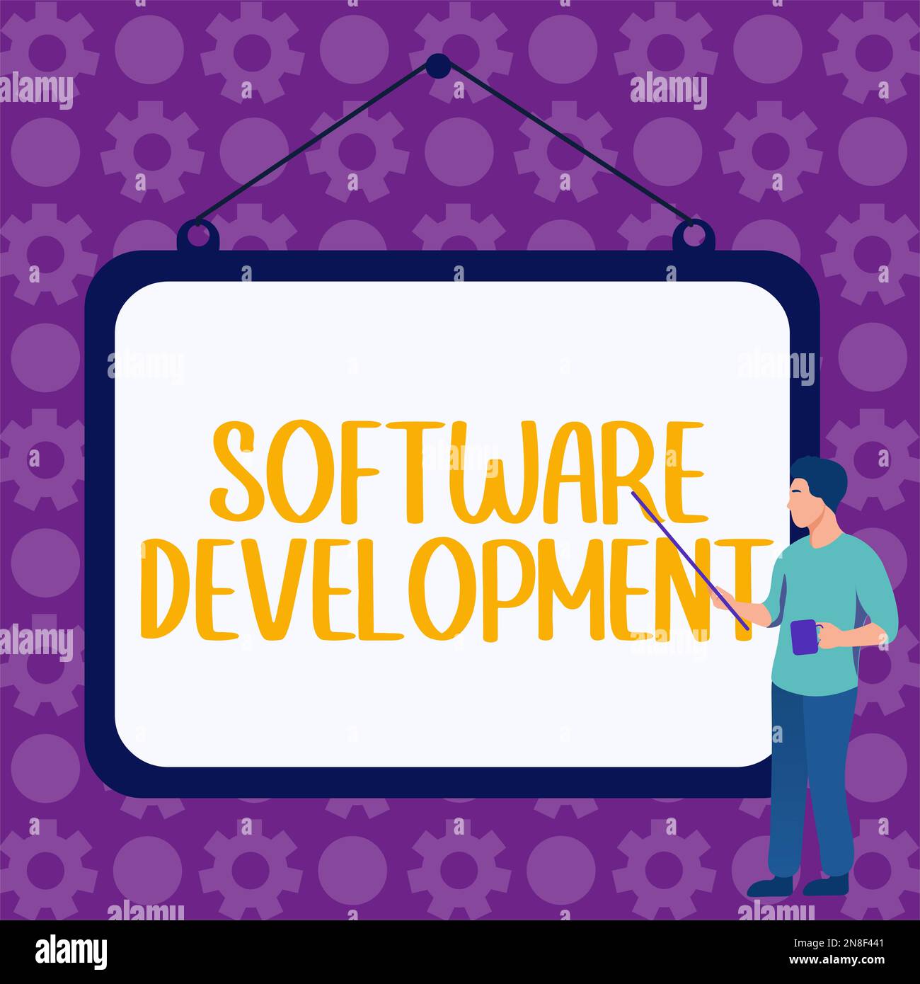 Hand writing sign Software Development. Business concept software is created using a specific ...