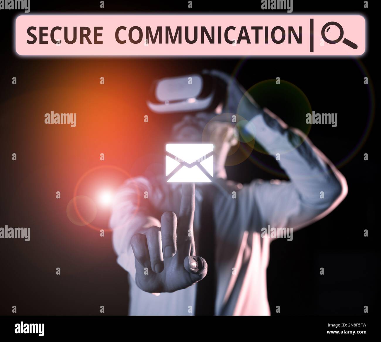 Sign displaying Secure Communication. Word Written on preventing ...