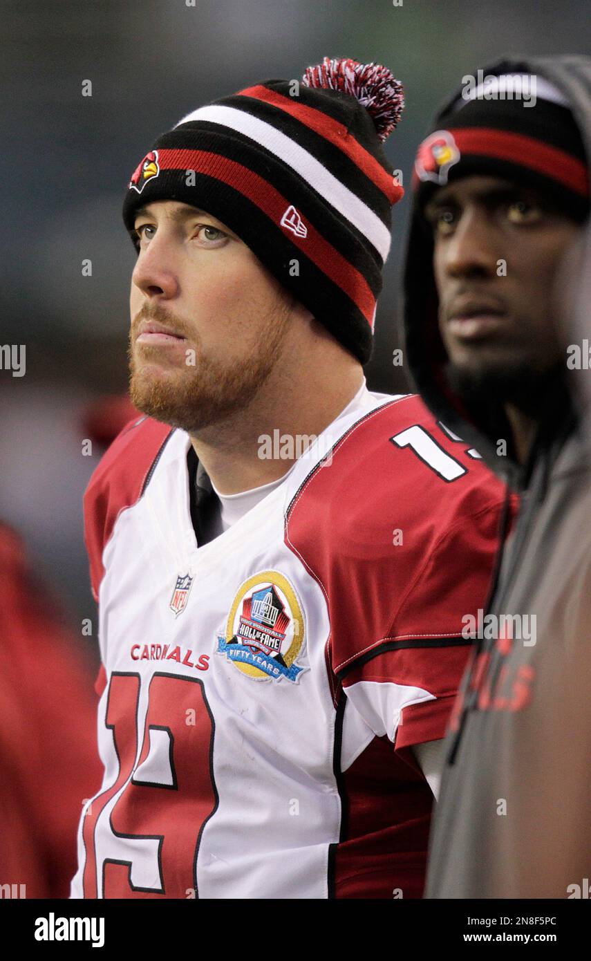 Arizona Cardinals quarterback John Skelton (19) stands on the sideline ...