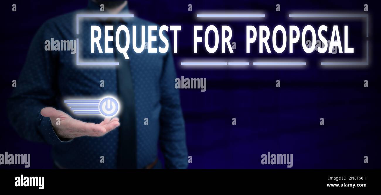 Text showing inspiration Request For Proposal. Business showcase ...