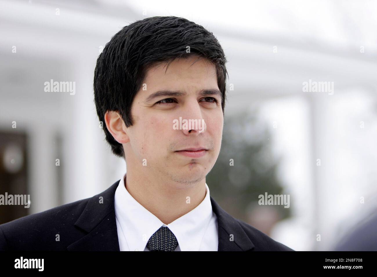 Pastor Jacob Gardner speaks with members of the media before the ...