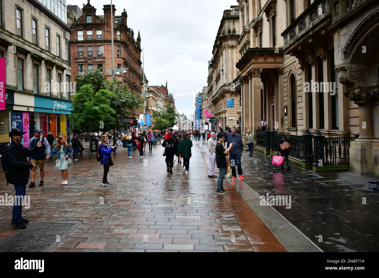 The random people walking on the streets of Dublin on a rainy day Stock ...