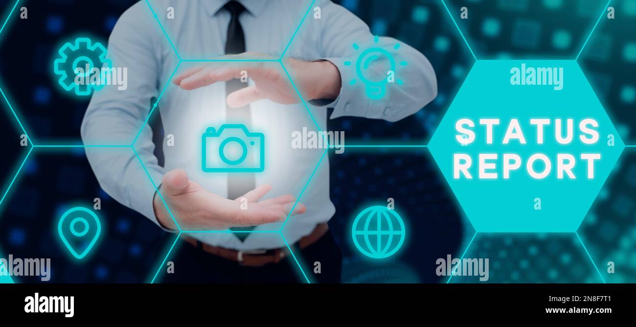 Writing Displaying Text Status Report Word Written On Update Summary Of Situations As Of A