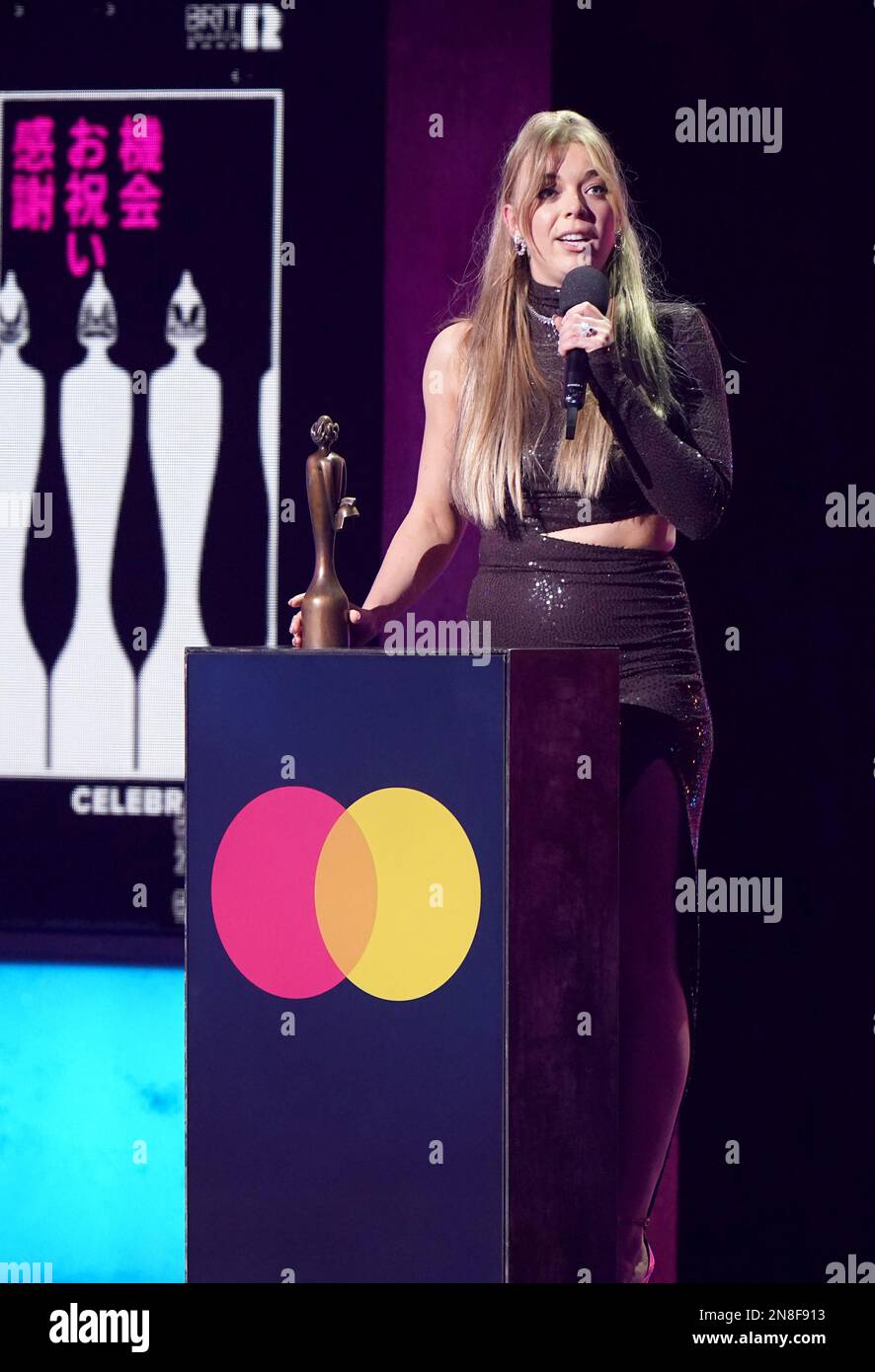 Becky Hill winner of Best British Dance Act award during the Brit ...