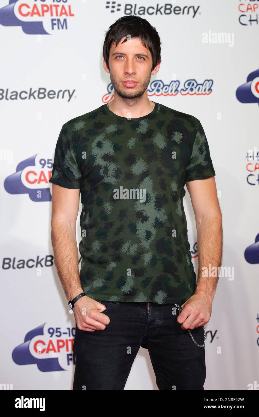 Performer, Elliot Gleave, as Example arrives for the Jingle Bell Ball ...