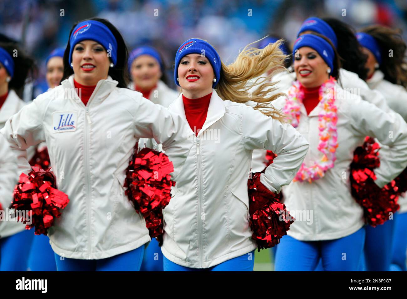 Buffalo Bills cheerleaders perform before an NFL football game between ...