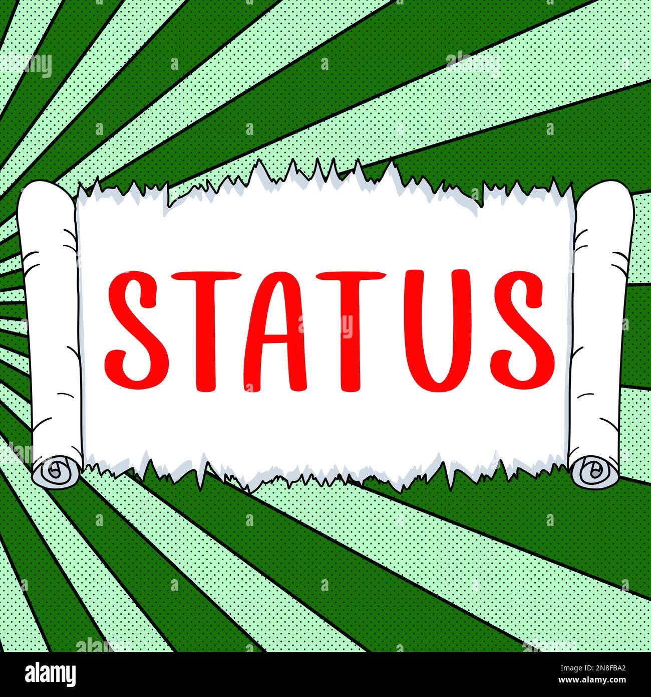 Handwriting text Status. Word Written on situation at a particular time ...