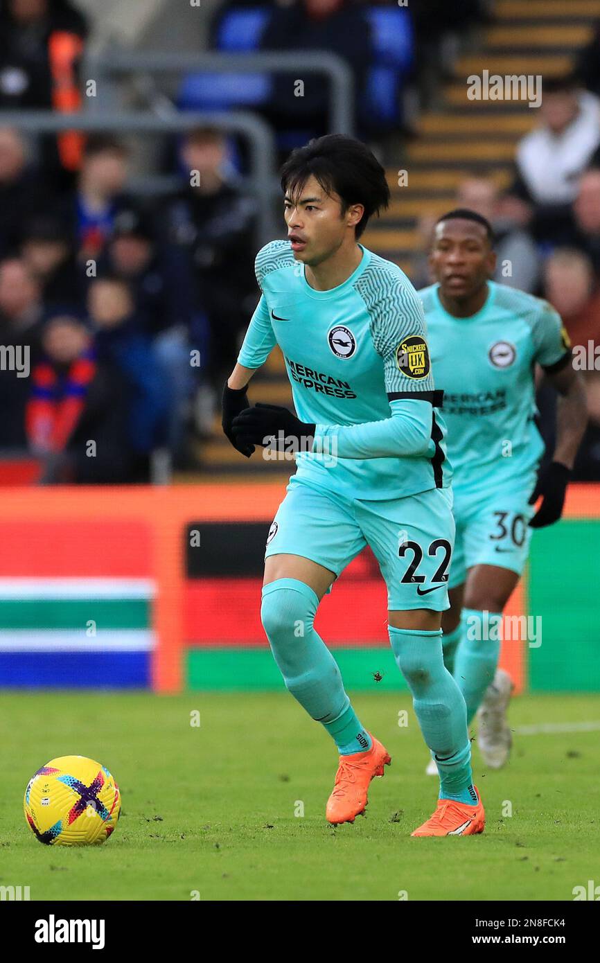 London, UK. 11th Feb, 2023. Kaoru Mitoma of Brighton & Hove Albion ...
