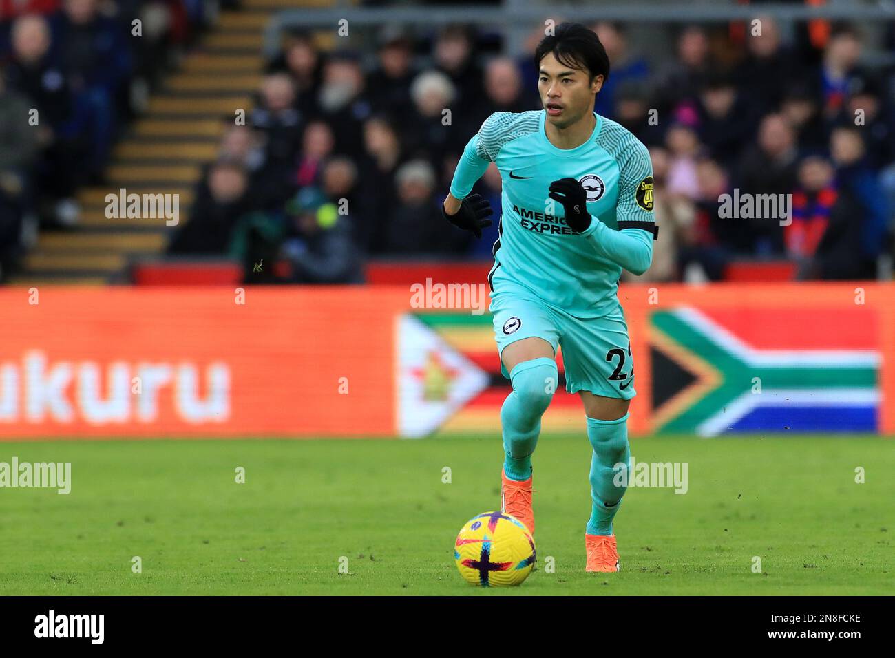 London, UK. 11th Feb, 2023. Kaoru Mitoma of Brighton & Hove Albion ...