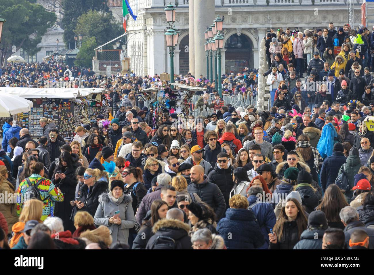 Venice, Italy. 11th Feb, 2023. The tightly packed Riva degli Schiavoni ...
