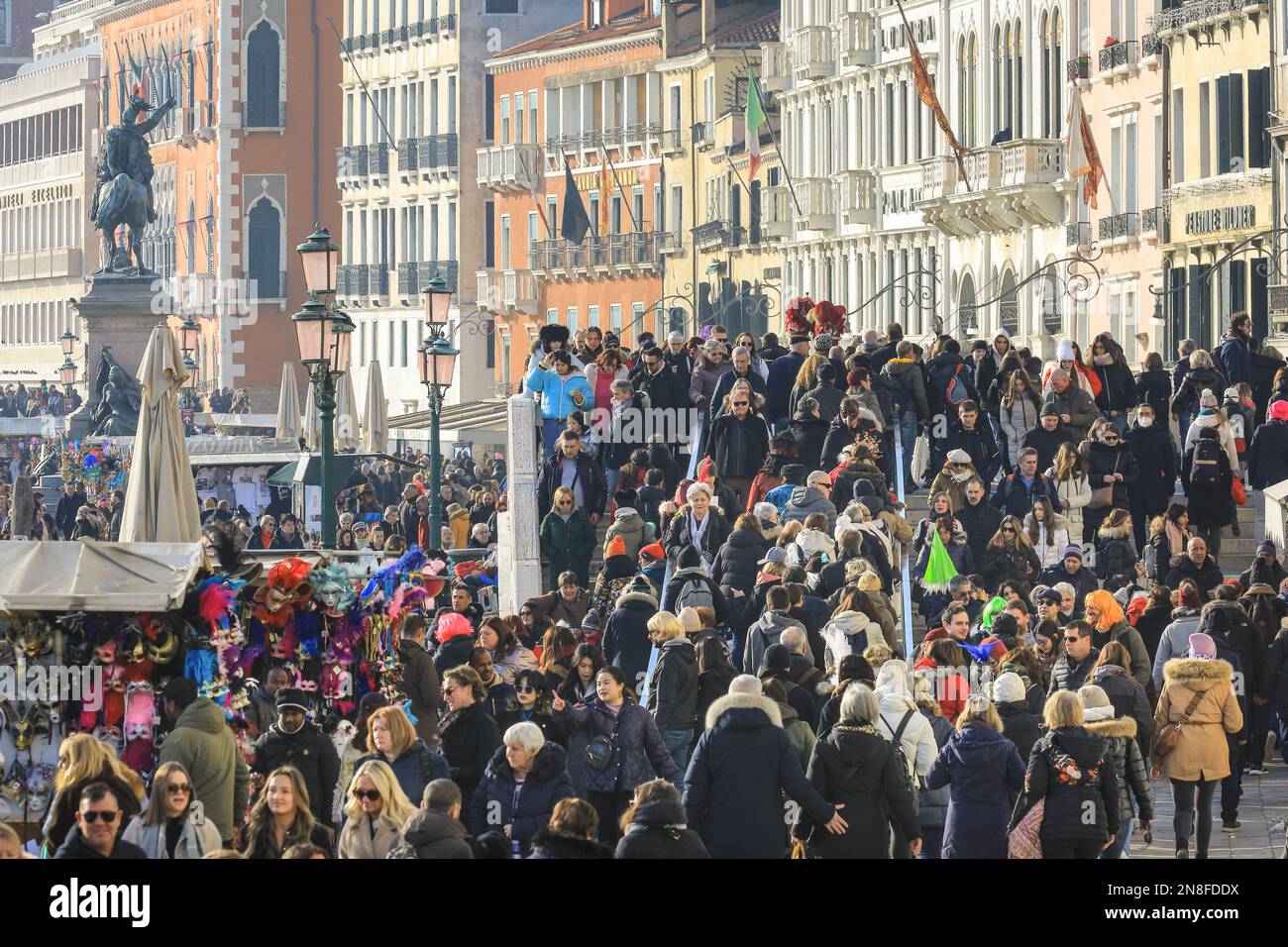Venice, Italy. 11th Feb, 2023. The tightly packed Riva degli Schiavoni ...