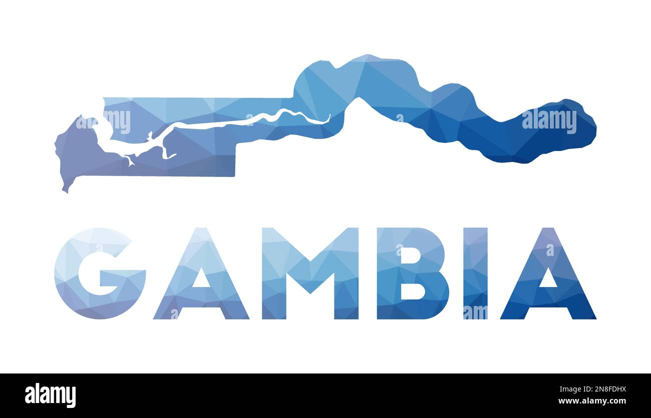 Low poly map of Gambia. Geometric illustration of the country. Gambia ...