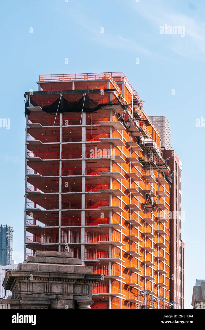 A vertical view of a construction site in New York Stock Photo - Alamy