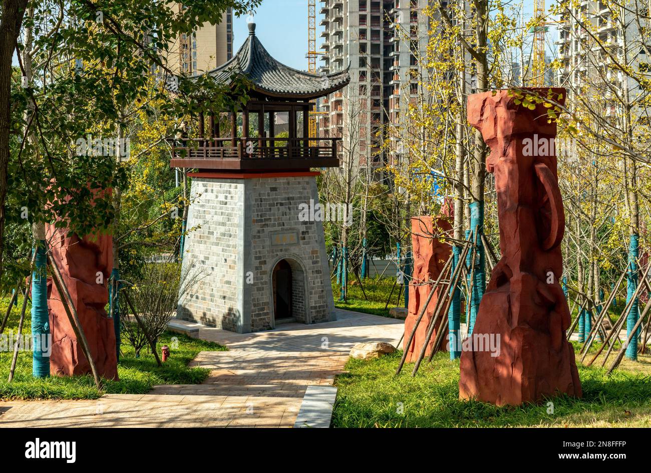 An autumn scenery of Changsha yatang new town cultural theme park Stock ...
