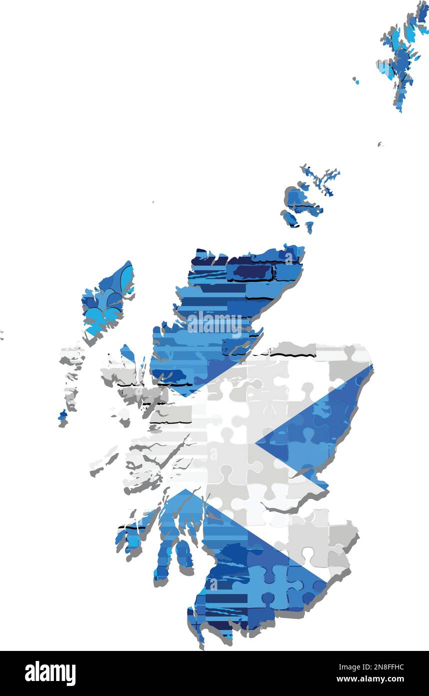 Grunge Abstract Map of the Scotland - Illustration, Shiny mosaic vector ...