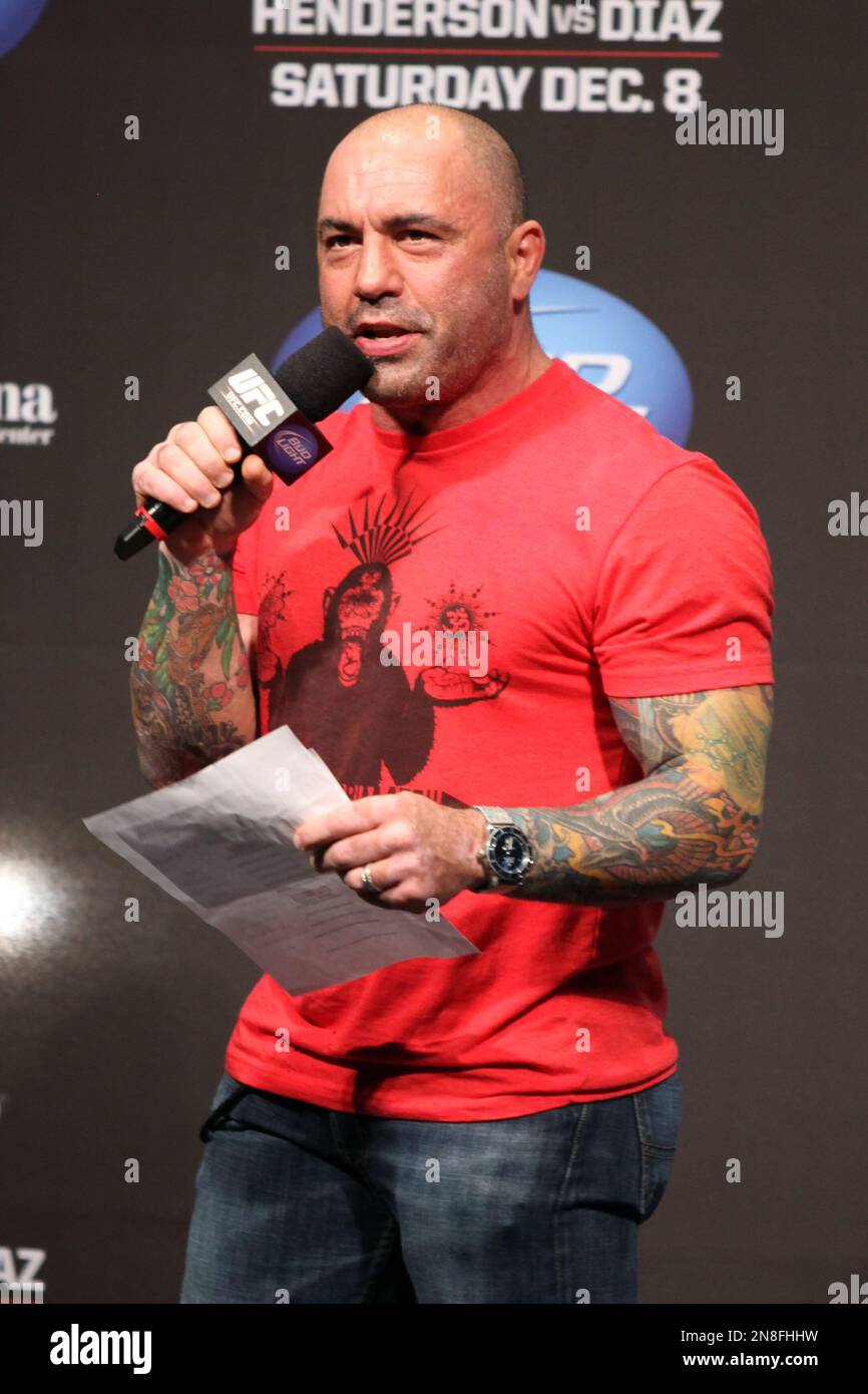 UFC announcer Joe Rogan is seen at the weigh in before a UFC on FOX 5 ...