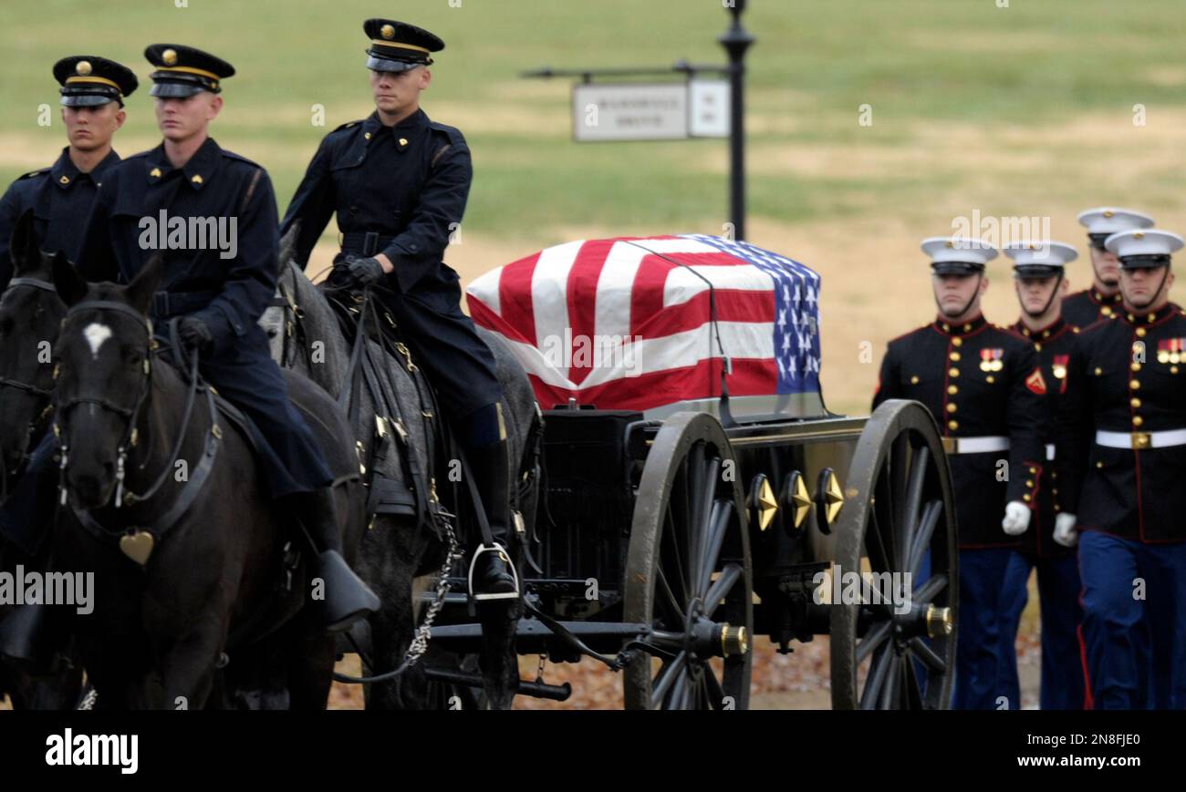 The casket of Marine Chief Warrant Officer 3 Gary L. Stouffer, of ...