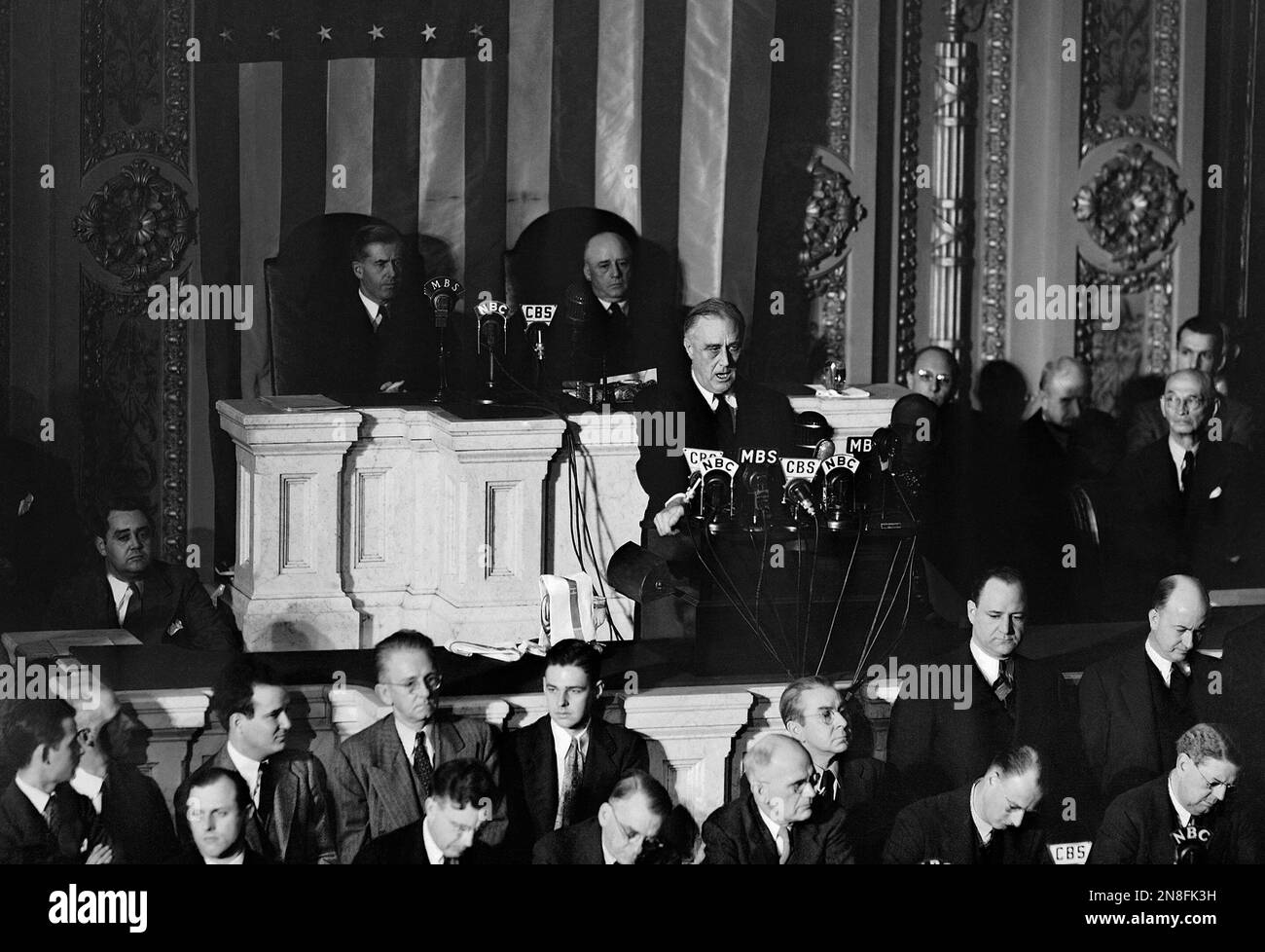 FILE - In this Dec. 8, 1941 file photo, President Franklin Roosevelt ...