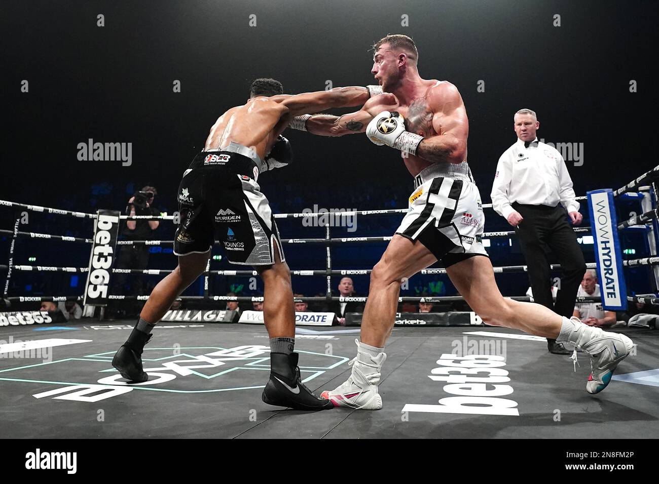 Tyler Denny (left) in action against Brad Pauls in the English ...