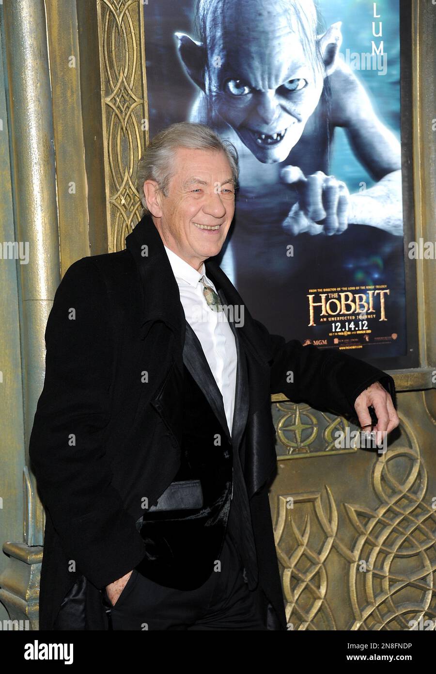 Actor Sir Ian McKellan attends the premiere of "The Hobbit: An ...