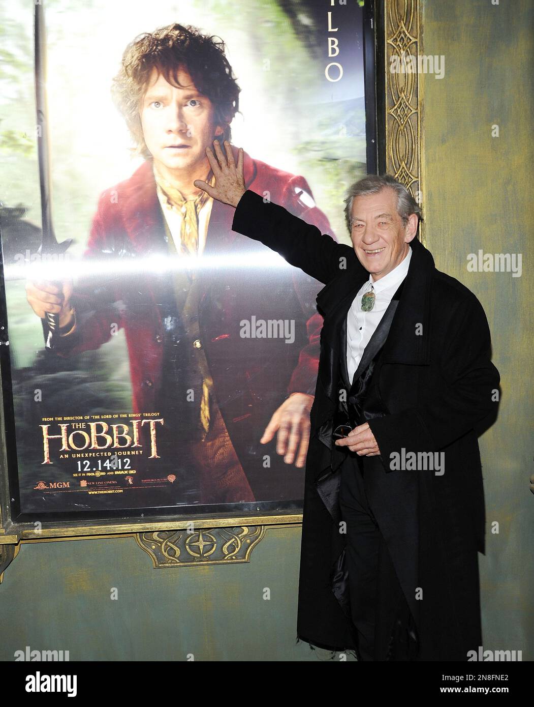 Actor Sir Ian McKellan attends the premiere of "The Hobbit: An ...