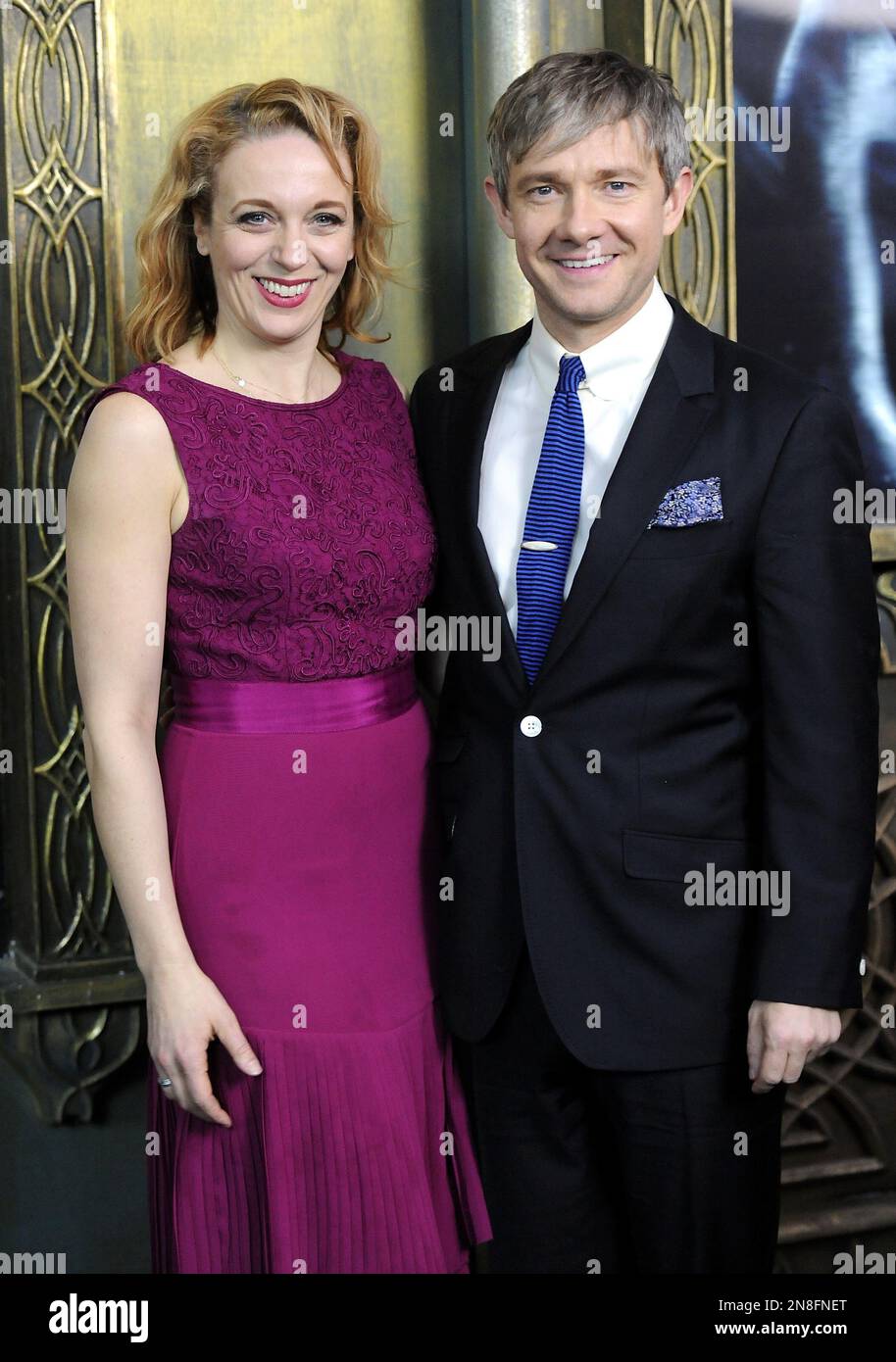 Actor Martin Freeman and girlfriend Amanda Abbington attend the ...