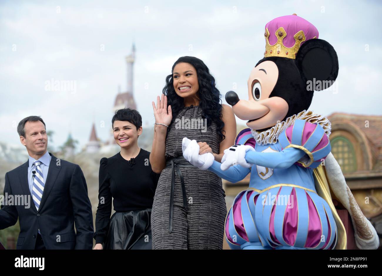 Singer Jordin Sparks, second from right, waves to the crowd as Walt ...