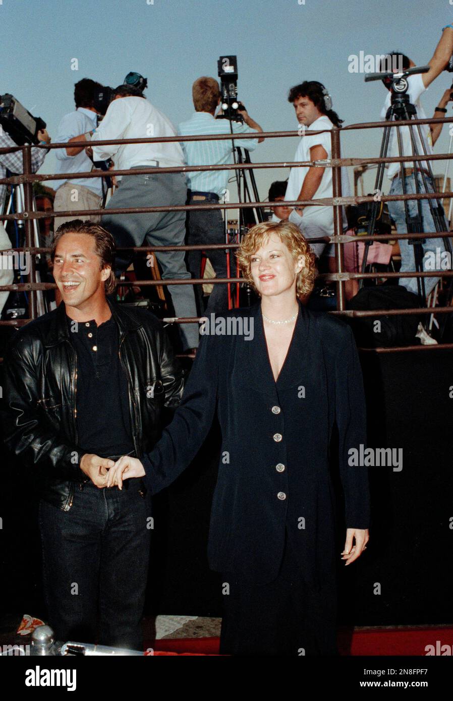 Actor Don Johnson and actress Melanie Griffith arrive for the "Batman ...