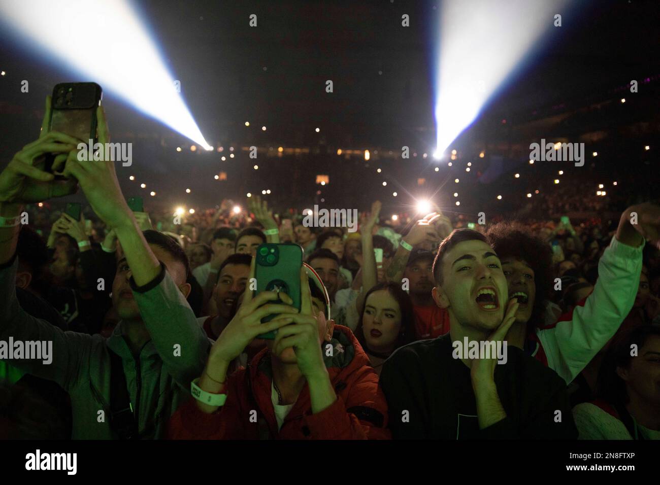 Public attending the concert of the singer Bad Gyal during her ...