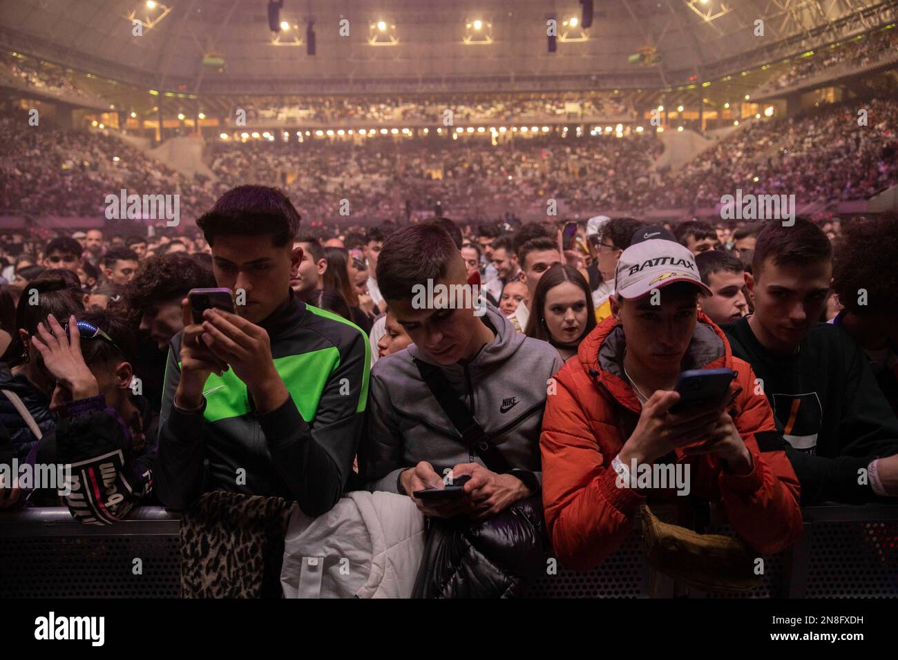Public attending the concert of the singer Bad Gyal during her ...