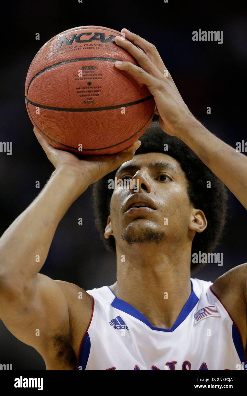 Kansas forward Kevin Young (40) shoots during the first half of an NCAA ...